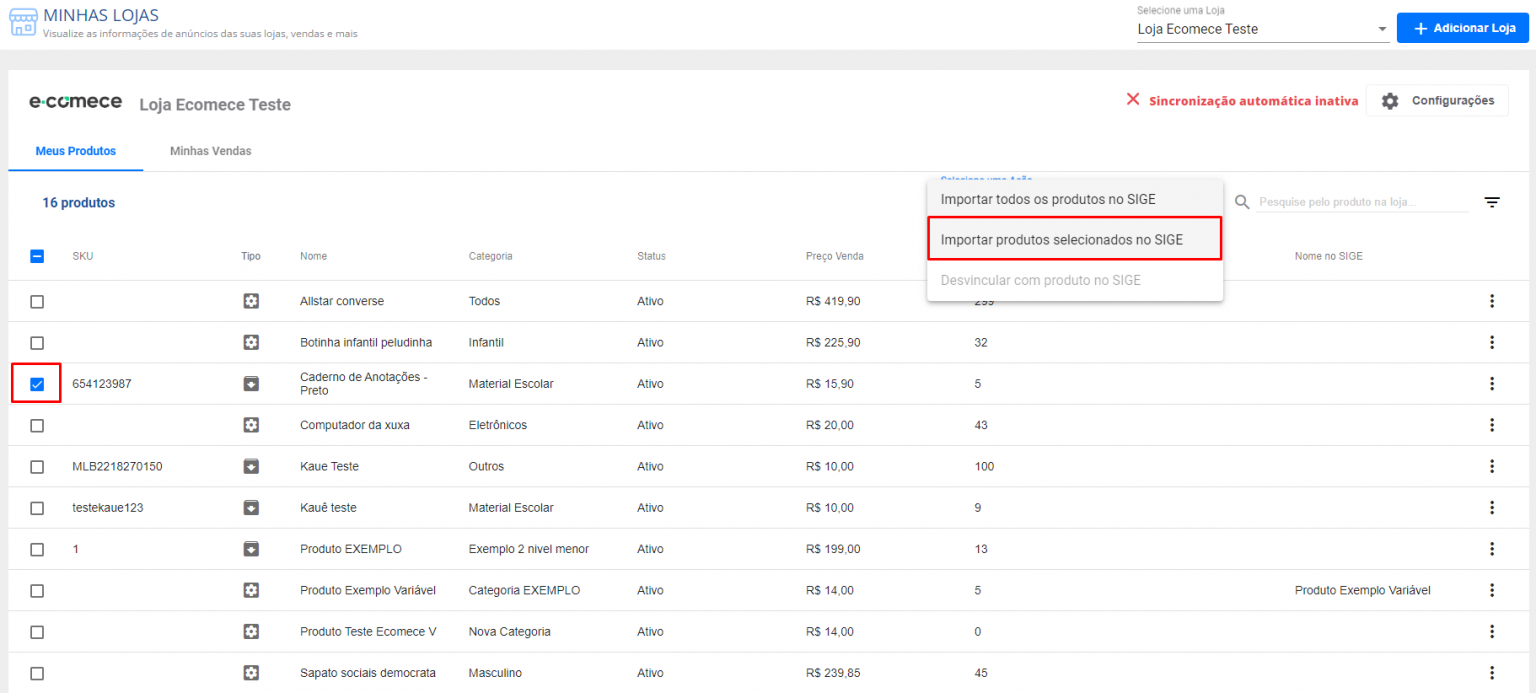 Como importar e exportar os produtos da E-Comece no SIGE Cloud – Central de Ajuda | SIGE Cloud